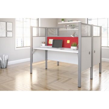 Pro-Biz 63W Office Cubicles with Red Tack Boards and High Privacy ...